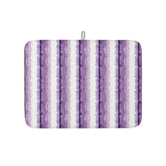 Abstract Purple White Stripe Dish Drying Mats for Kitchen Counter ...