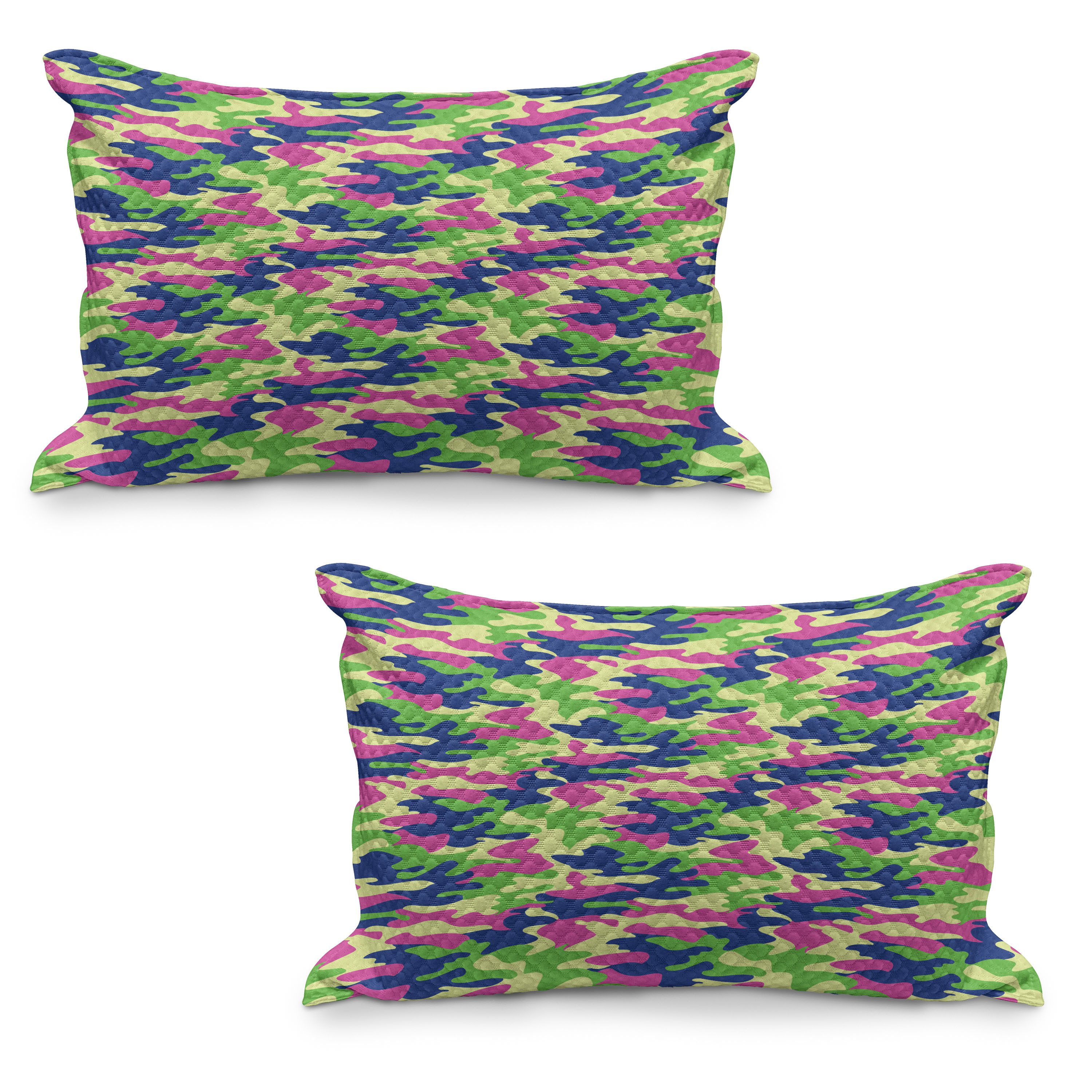 Abstract Quilted Pillowcover Set of 2, Camouflage Style Pattern with ...