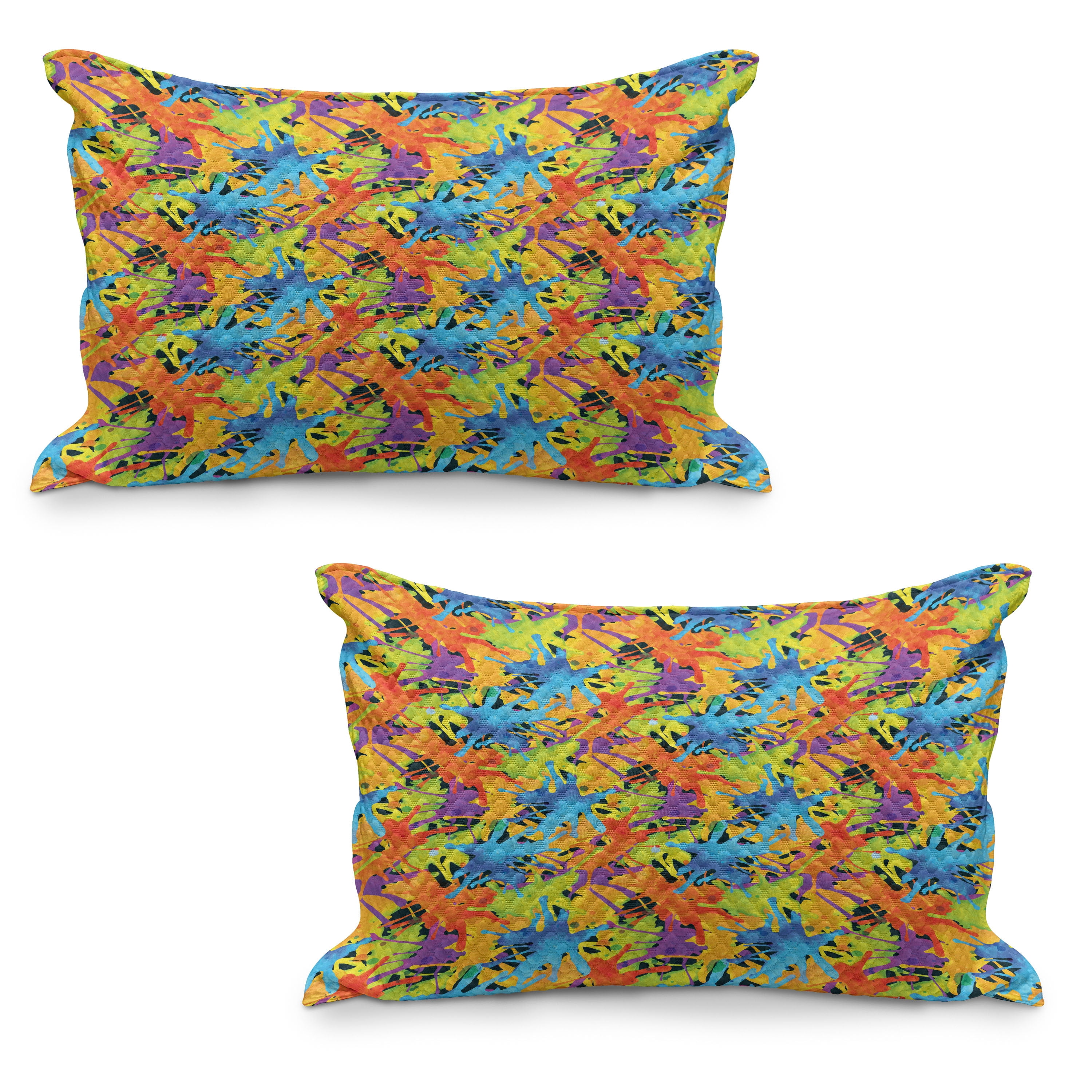 Abstract Quilted Pillowcover Set of 2, Contemporary Style Color ...