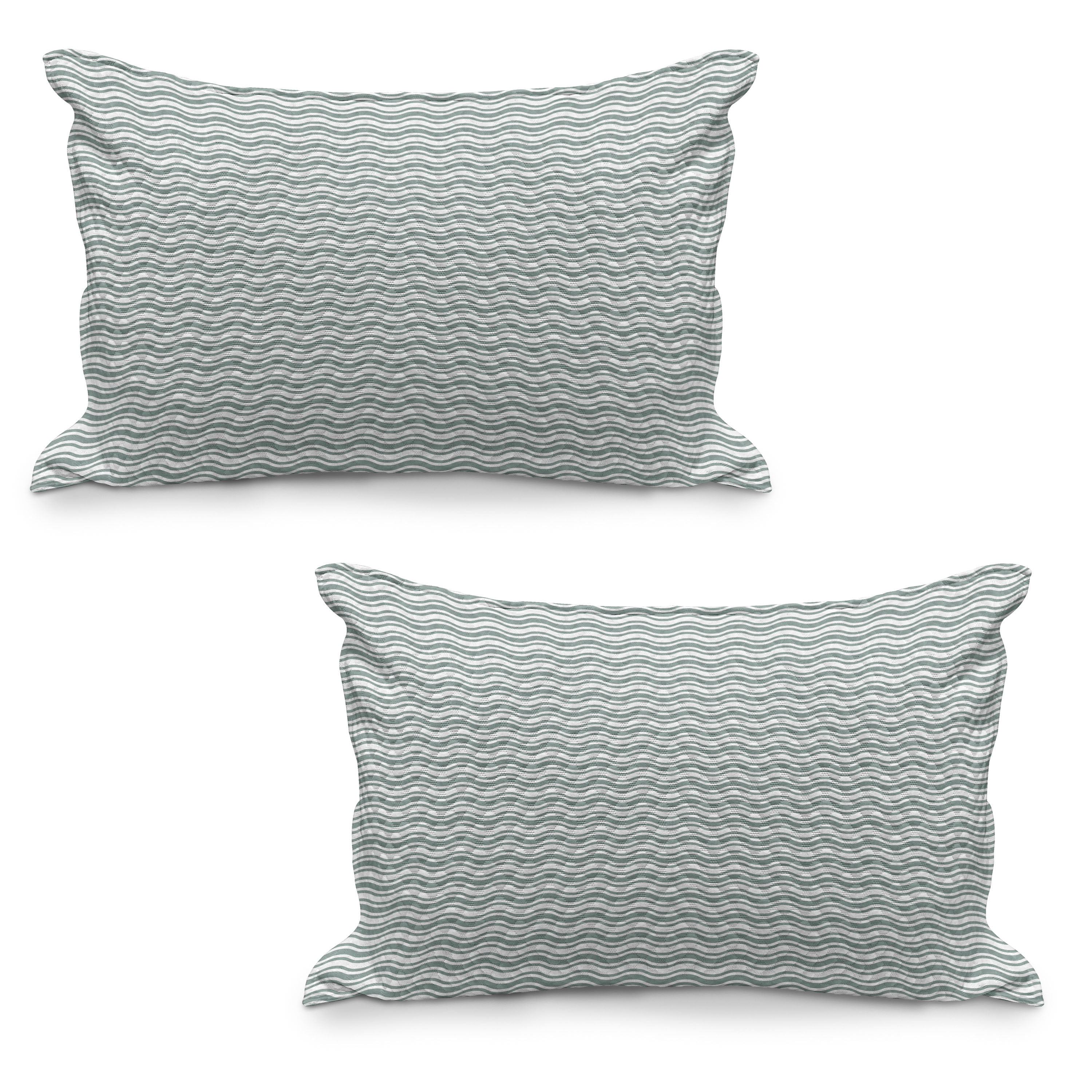Abstract Quilted Pillowcover Set of 2, Curvy Different Sized Lines Bold ...