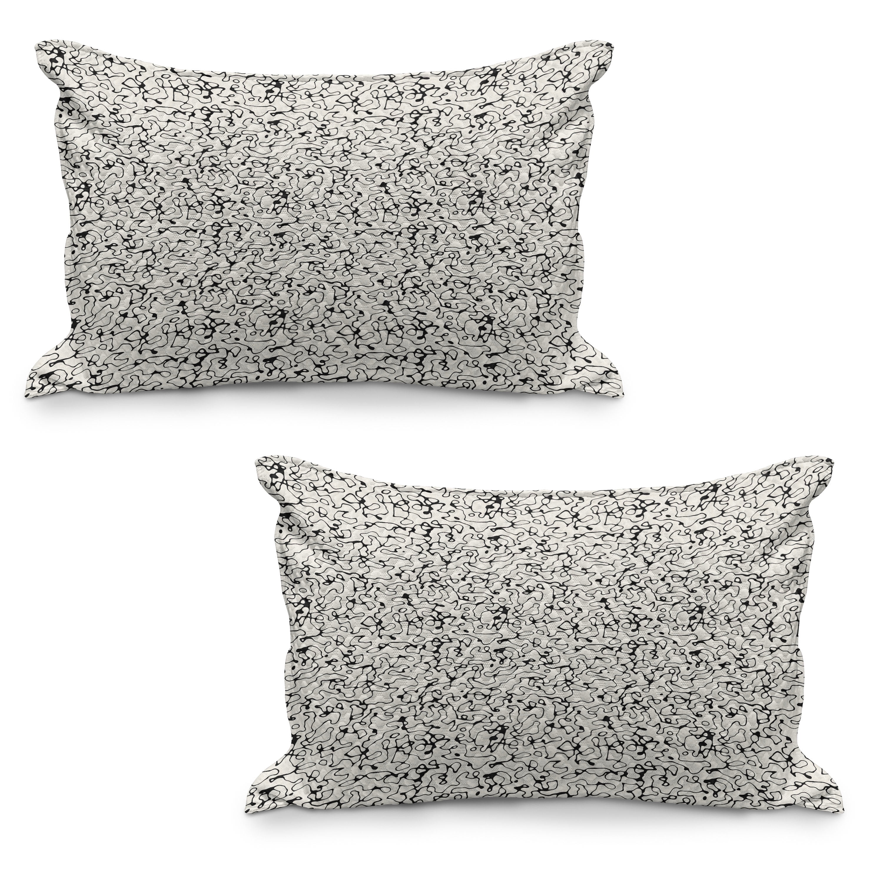 Abstract Quilted Pillowcover Set of 2, Jumbling Messy Lines with and ...