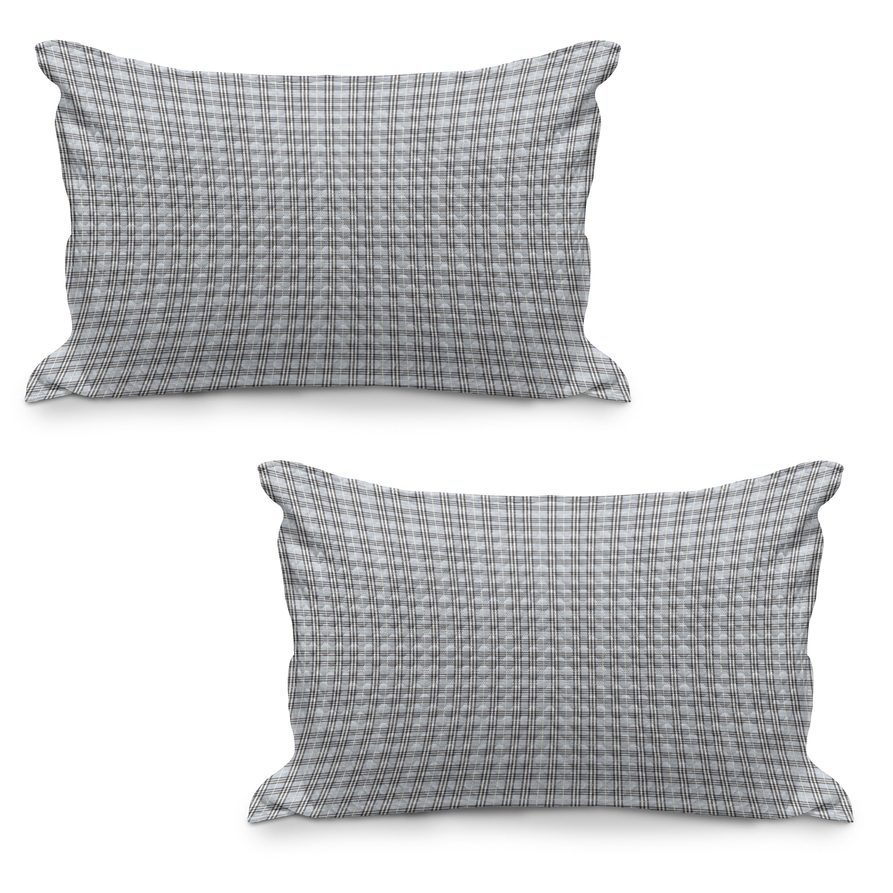 Abstract Quilted Pillowcover Set of 2, Modern Checkered Motif in Soft ...
