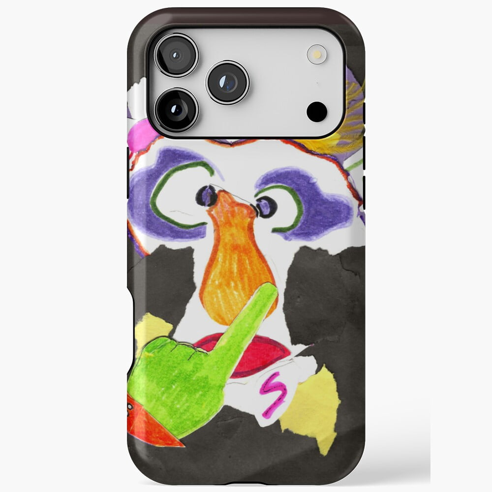 Abstract Quirky Face Art Phone Case iPhone 17 through 11 Pro Max ...