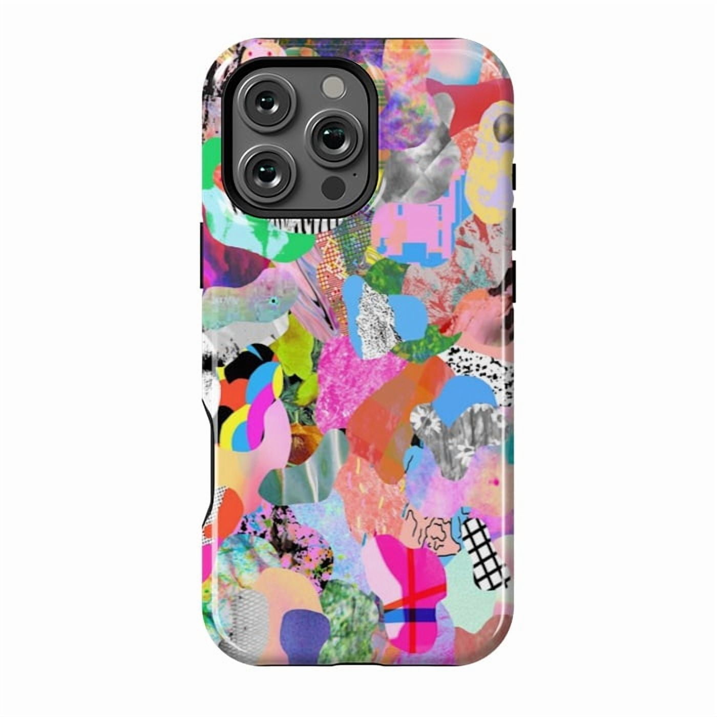 Abstract Quirky Pattern Art Phone Case for iPhone 11 12 13 14 15 16 Pro ...