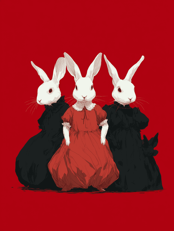 Abstract Rabbit Women Fashion Canvas Wall Art, Decor for Living Room ...