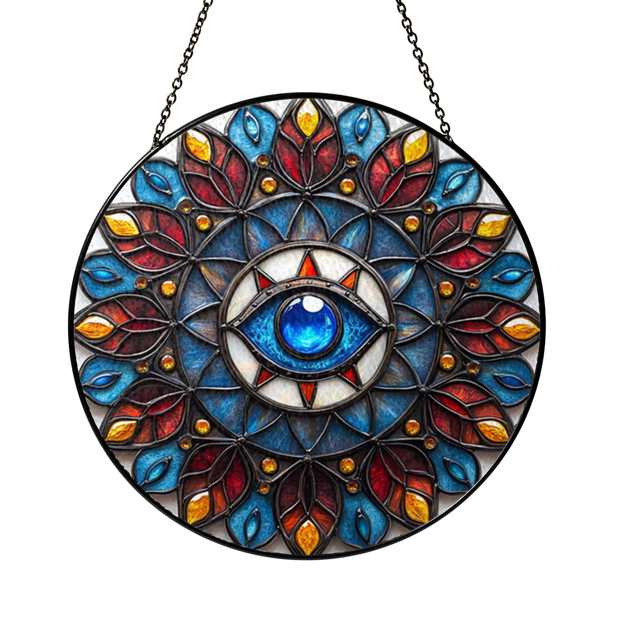 Abstract Radiant Stained Glass Suncatcher – Decorative Window Hanging ...