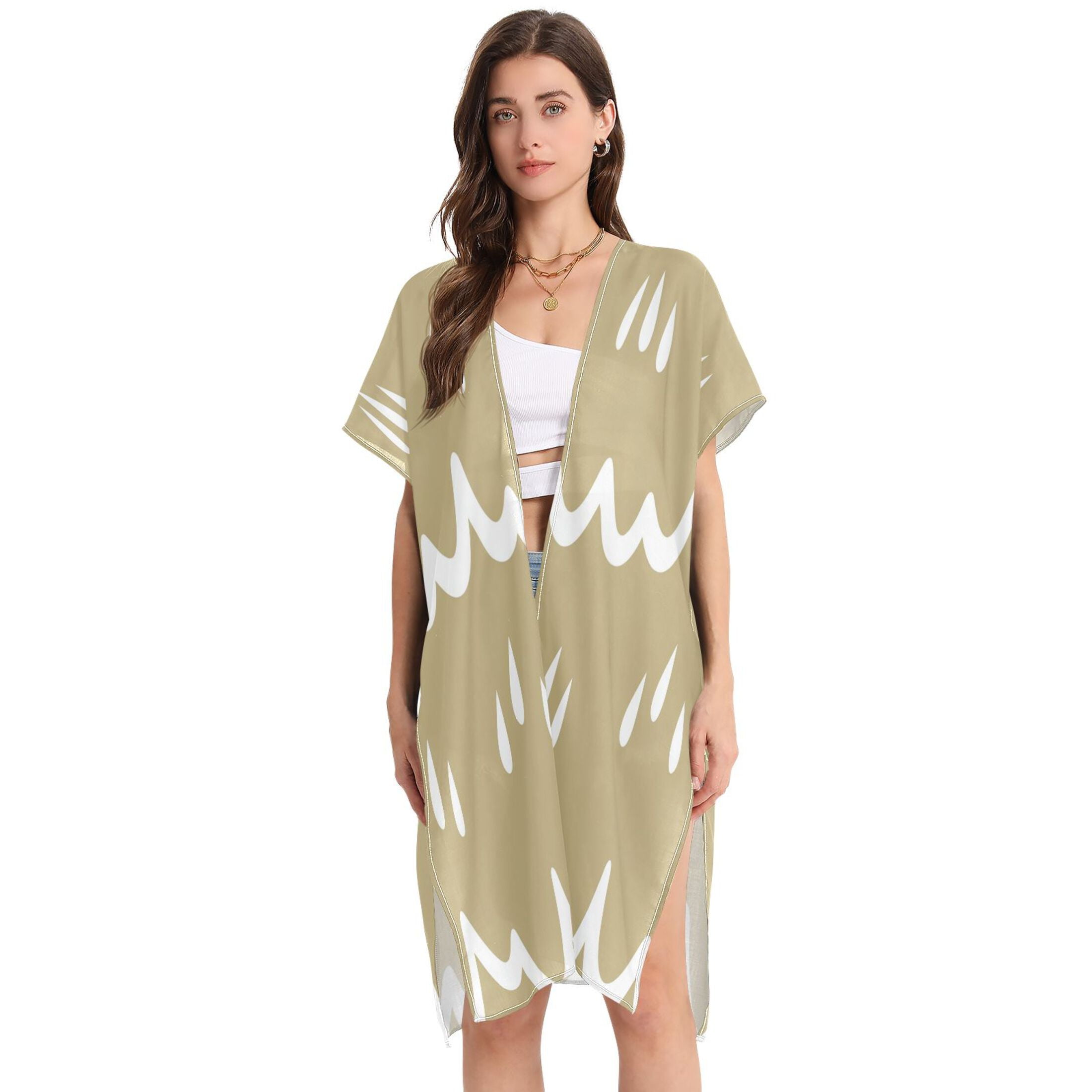 Abstract Rain Scene Women's Swimwear Cover Up Summer Cardigan Beach ...