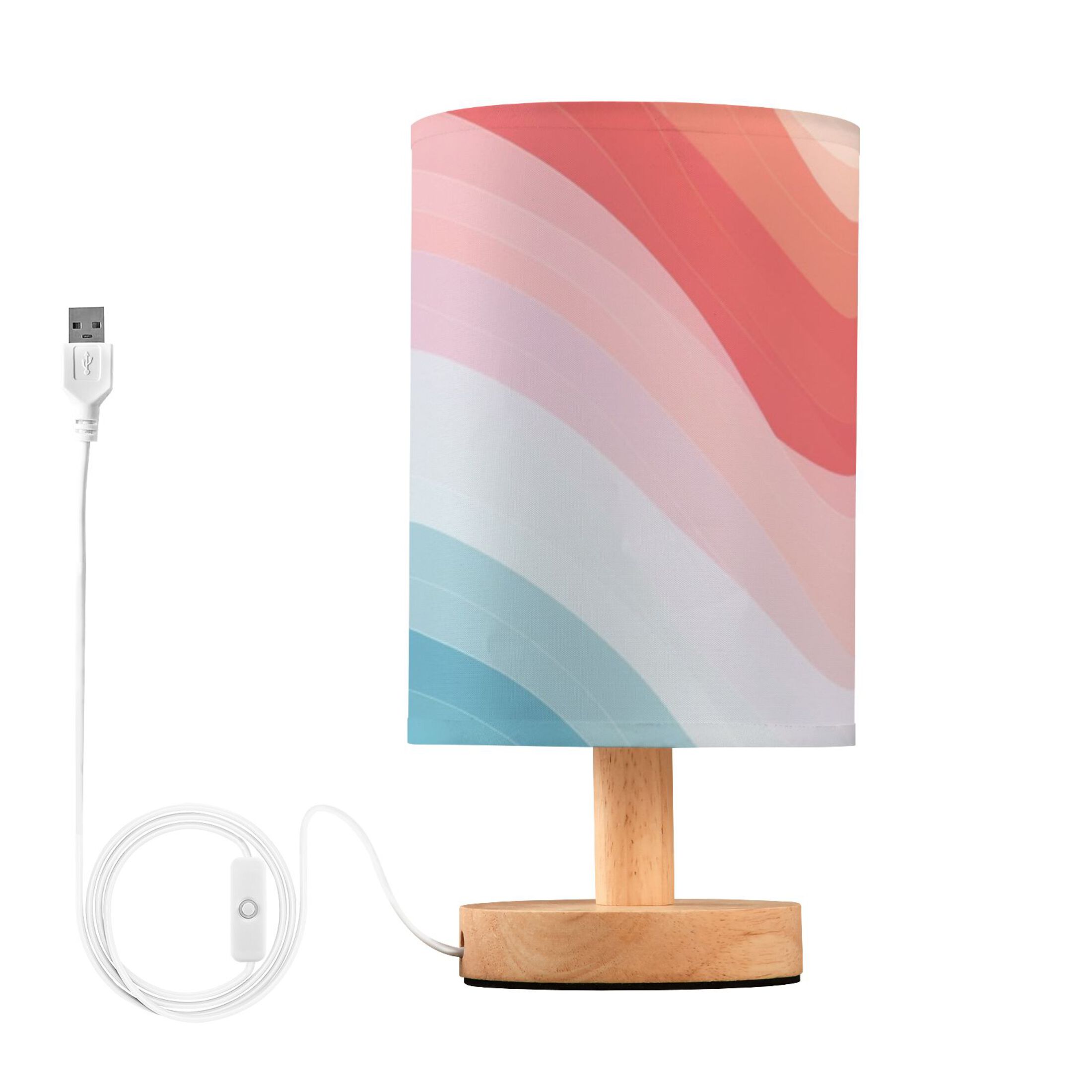 Abstract Rainbow Bedside Table Lamp LED Warm Lights with USB Charging ...