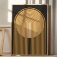 Abstract Rainbow Black & Yellow Art Poster Art Home Decor Vintage Gift ...