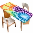 Abstract Rainbow Fitted Rectangle Tablecloth 32" x 96" Modern Blue ...