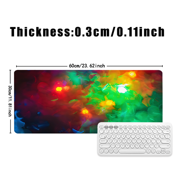 Abstract Rainbow Flower Design Mouse Pad 31.5 x 11.82 inches Rubber ...