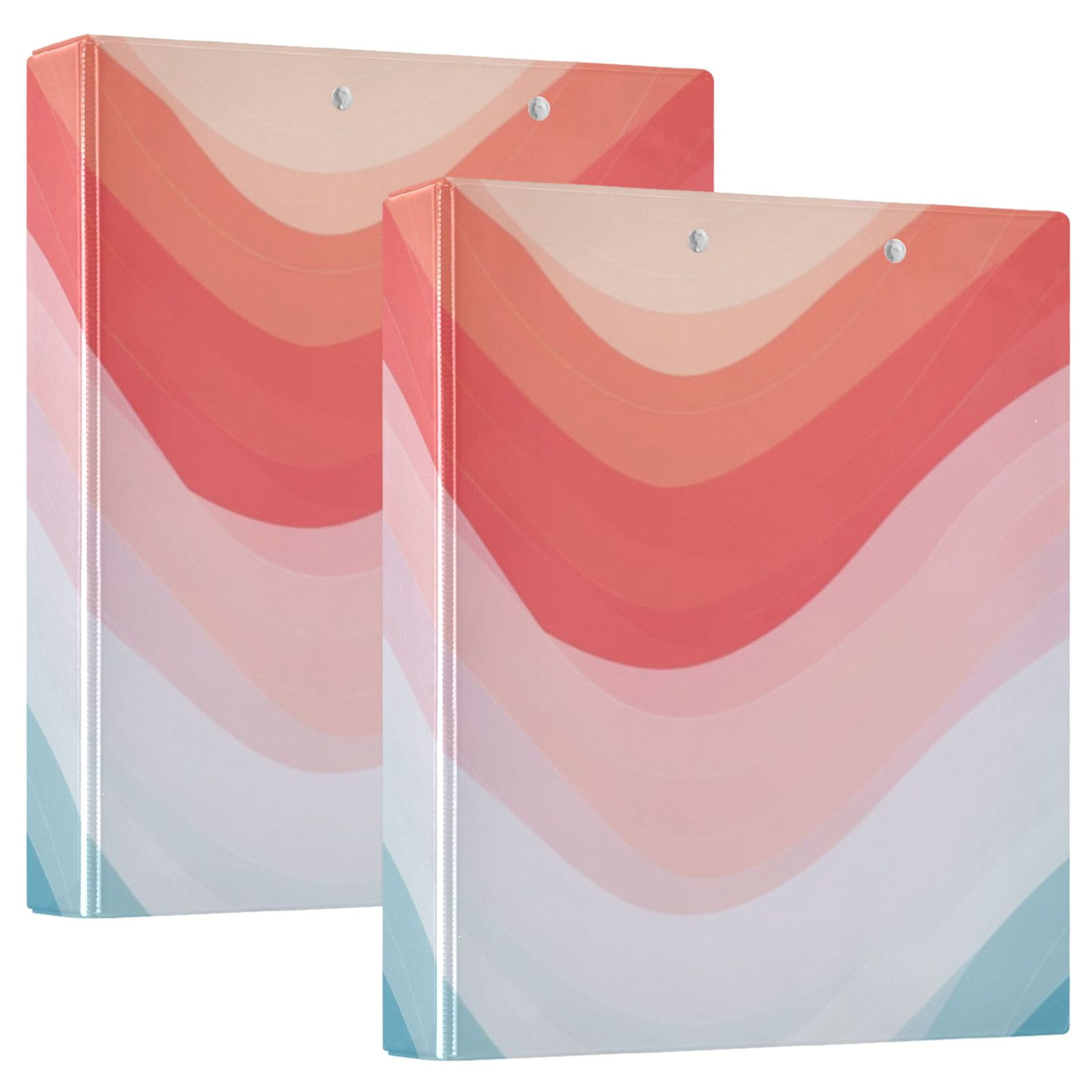 Abstract Rainbow Hardcover 3 Ring Binder 1.5 inch Round Rings with ...