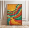 Abstract Rainbow Landscape Psychedelic Retro Wave Art, Stretched Canvas ...