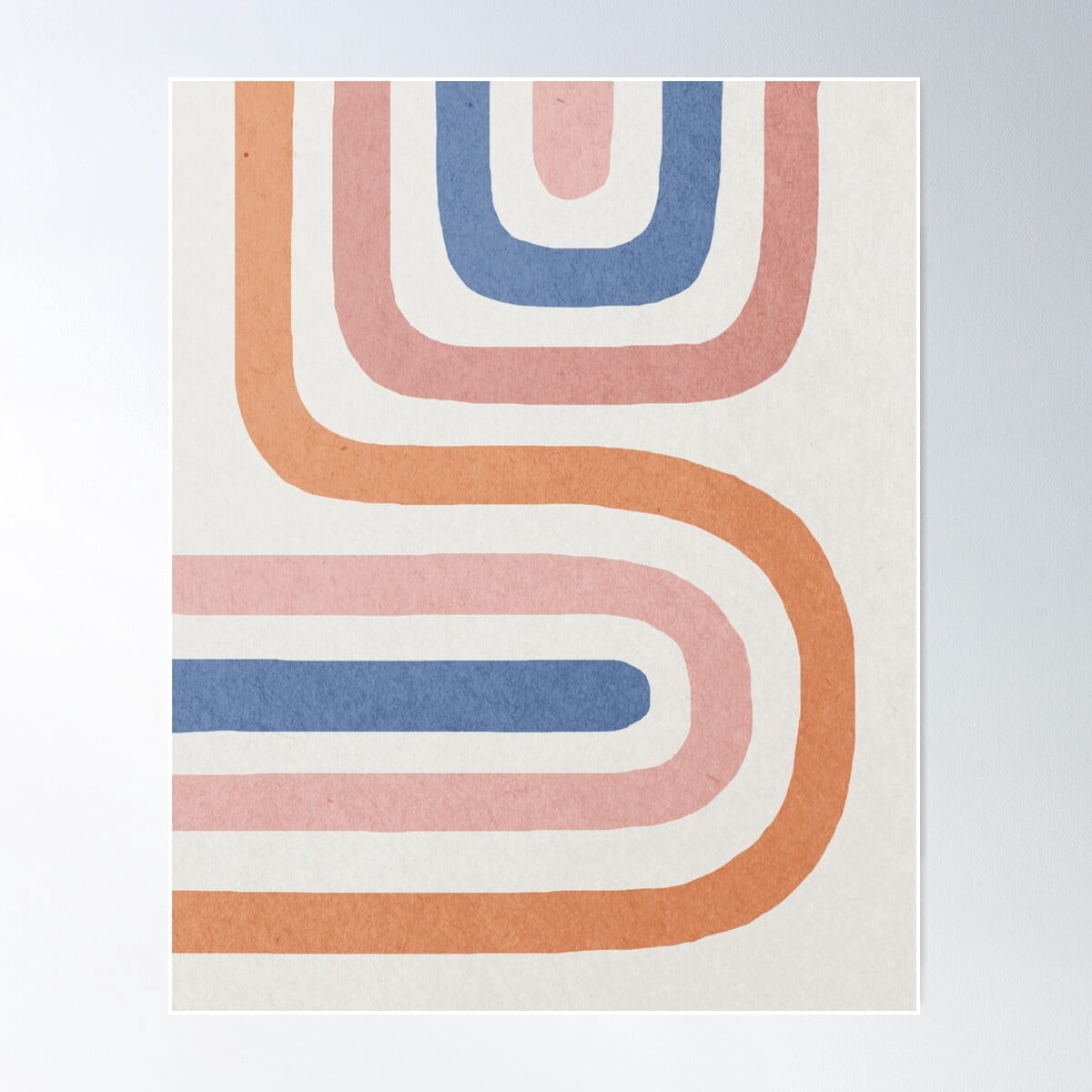 Abstract Rainbow Mid Century Art Print Poster Wall Art Modern Wall ...