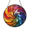 Abstract Rainbow Spiral Faux Stained Glass Window Decor, Vibrant ...
