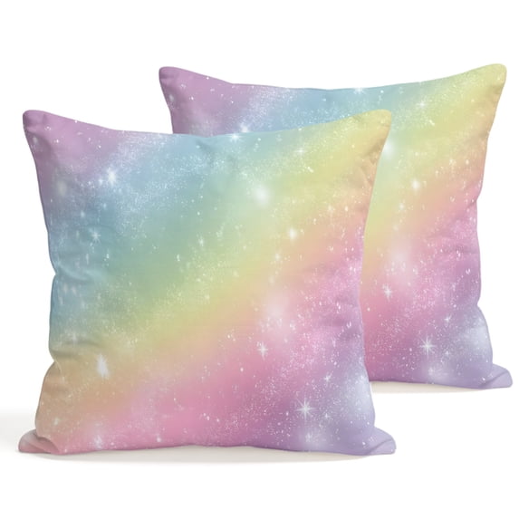 Abstract Rainbow Throw Pillow Covers 16 x 16 Inch Pillow Covers Set of ...