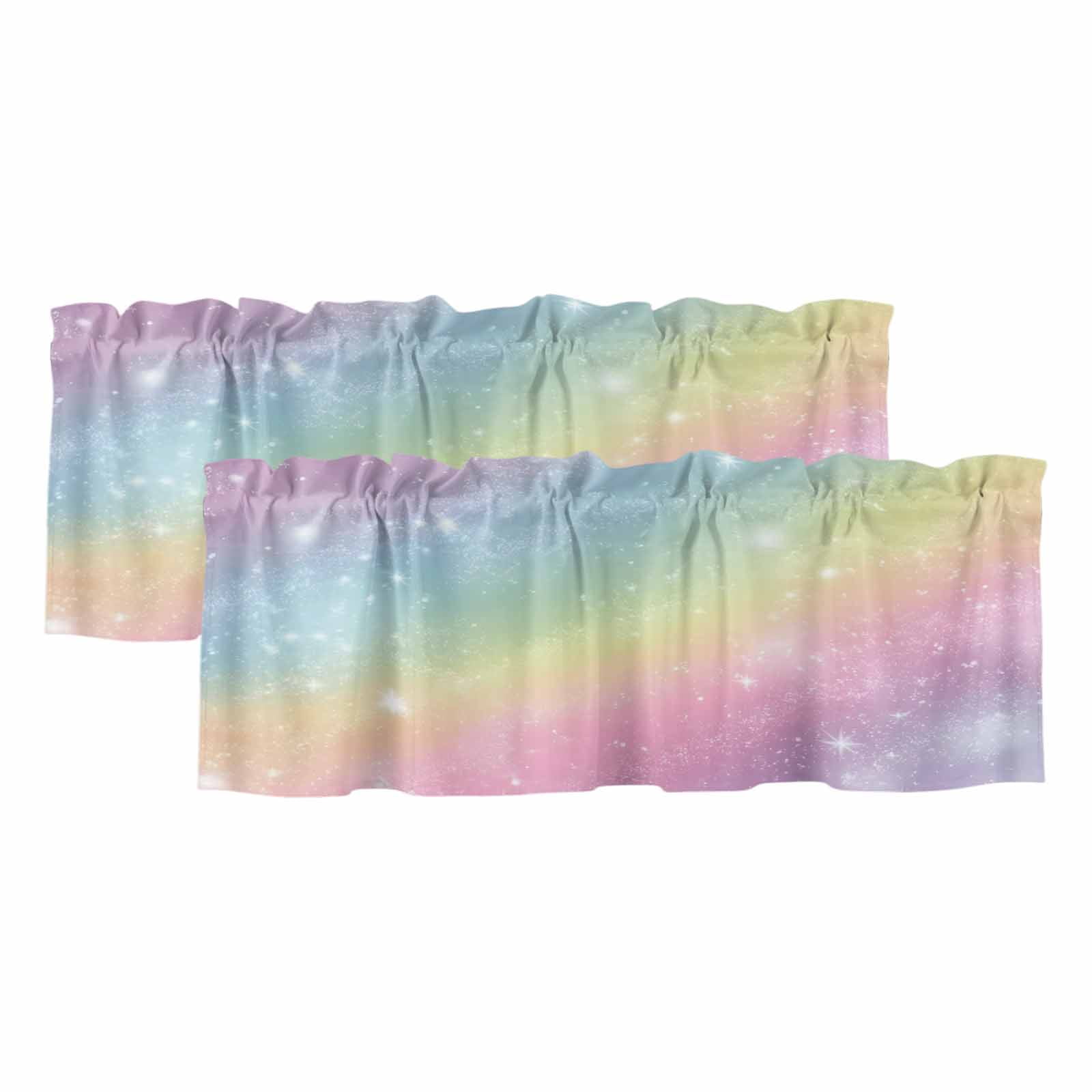Abstract Rainbow Valances for Windows, Decorative Rod Pocket Window ...