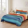 Abstract Rainbow Wave Marble Texture 3 Pieces Quilt Set,1 Quilt with 2 ...