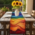 Abstract Rainbow Waves Marble Table Runner 36 Inches Long,Kitchen ...