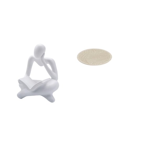 Abstract Reader Figurine Human Decor Thinker Statue Resin Material for ...