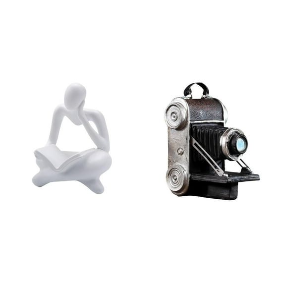 Abstract Reader Figurine Human Figurine Decor Camera Statue Resin ...