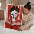 Abstract Reading Woman Art Print Red & Black Literary Decor - Walmart.com