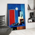 Abstract Record Player Room Blue Geometric Studio Modern Minimalist ...