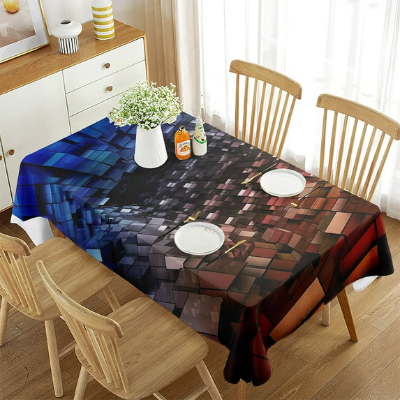 Abstract Rectangular Tablecloth Colorful Abstract Geometric Art Theme ...