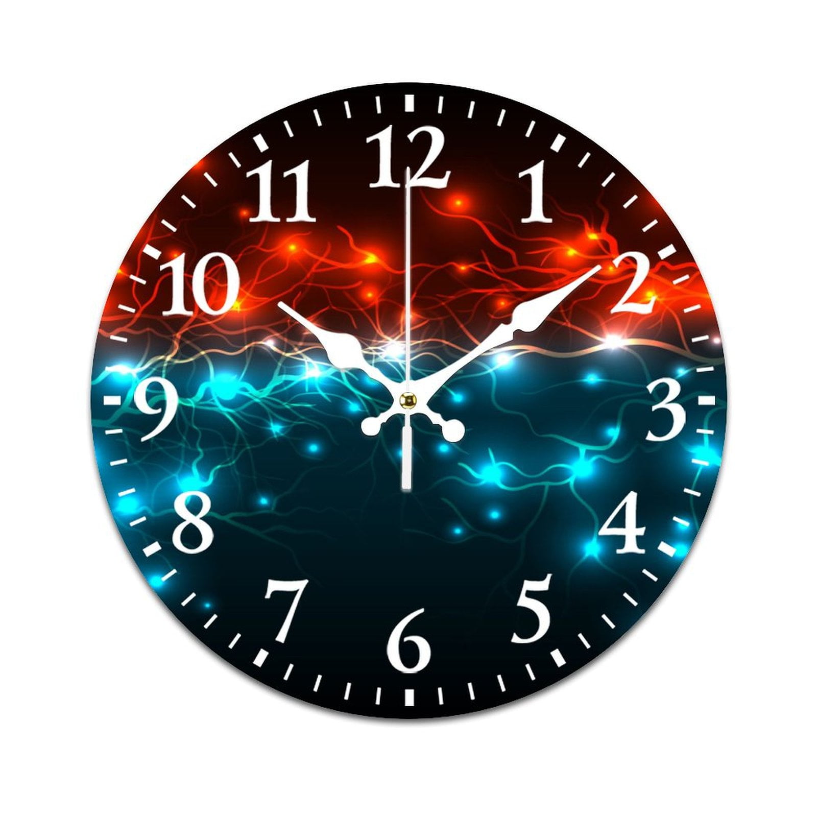 Abstract Red And Blue Lightning Wall Clock Modern Design Clocks Wall ...