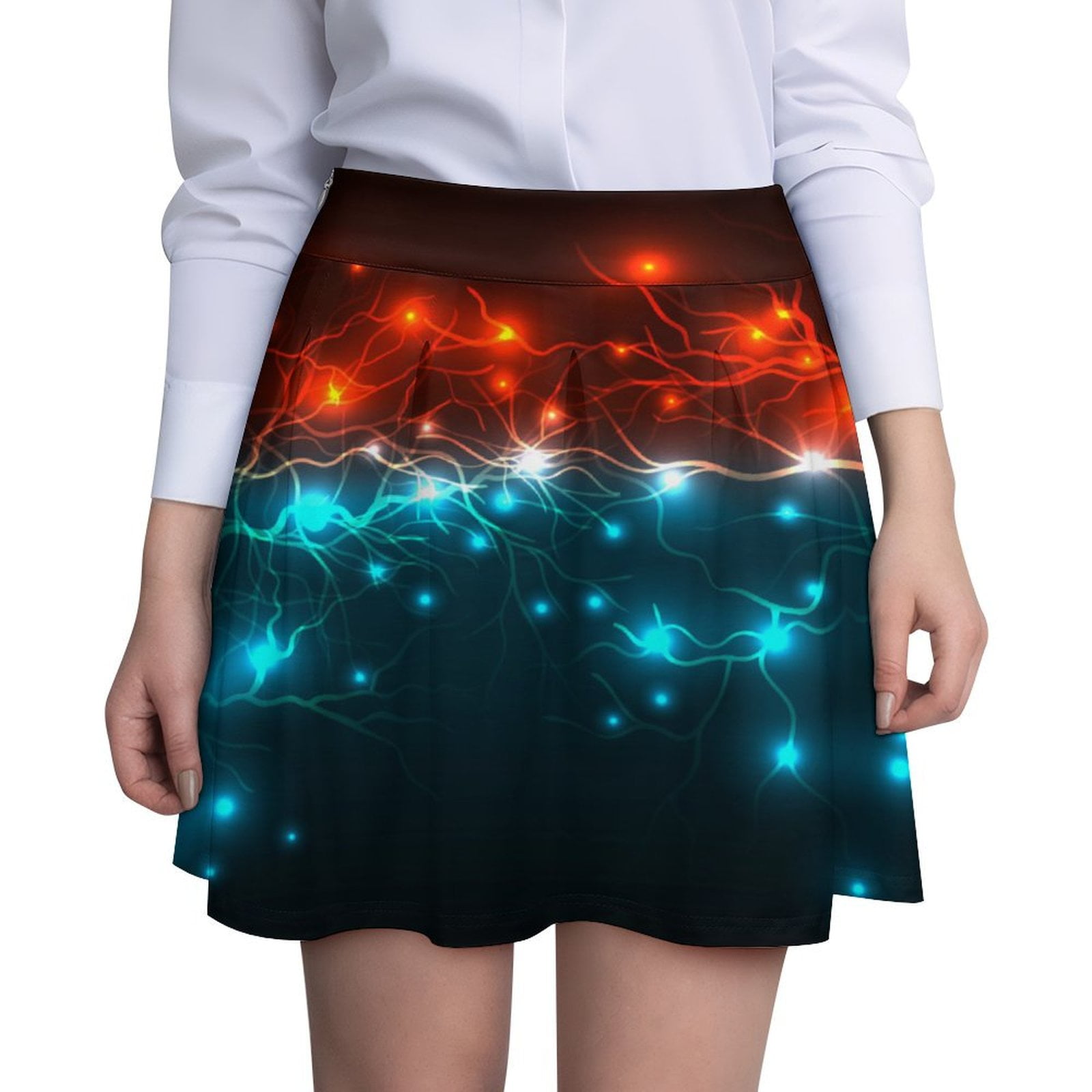 Abstract Red And Blue Lightning Women's Casual Mini Skirt Invisible ...
