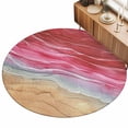 Abstract Red Area Rugs 4' (Round) Ocean Beach Waves Lines Gradient ...