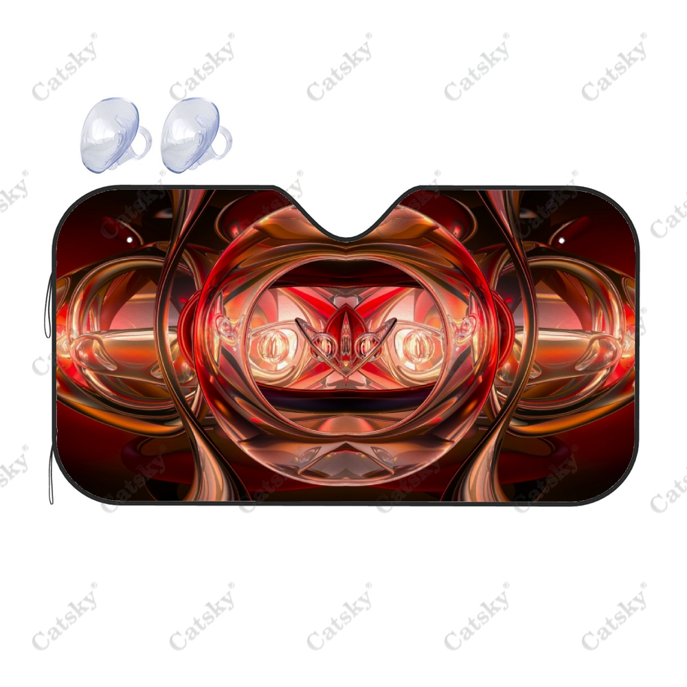 Abstract - Red Auto Windshield Sun Shade Car Front Window Visor Vehicle ...