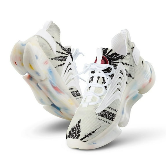 Abstract Red Black Art Design Walking Shoes for Men Woman Lightweight ...