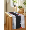 Abstract Red Black Geometric Art Table Runner 13x70in Non-Slip Cotton ...