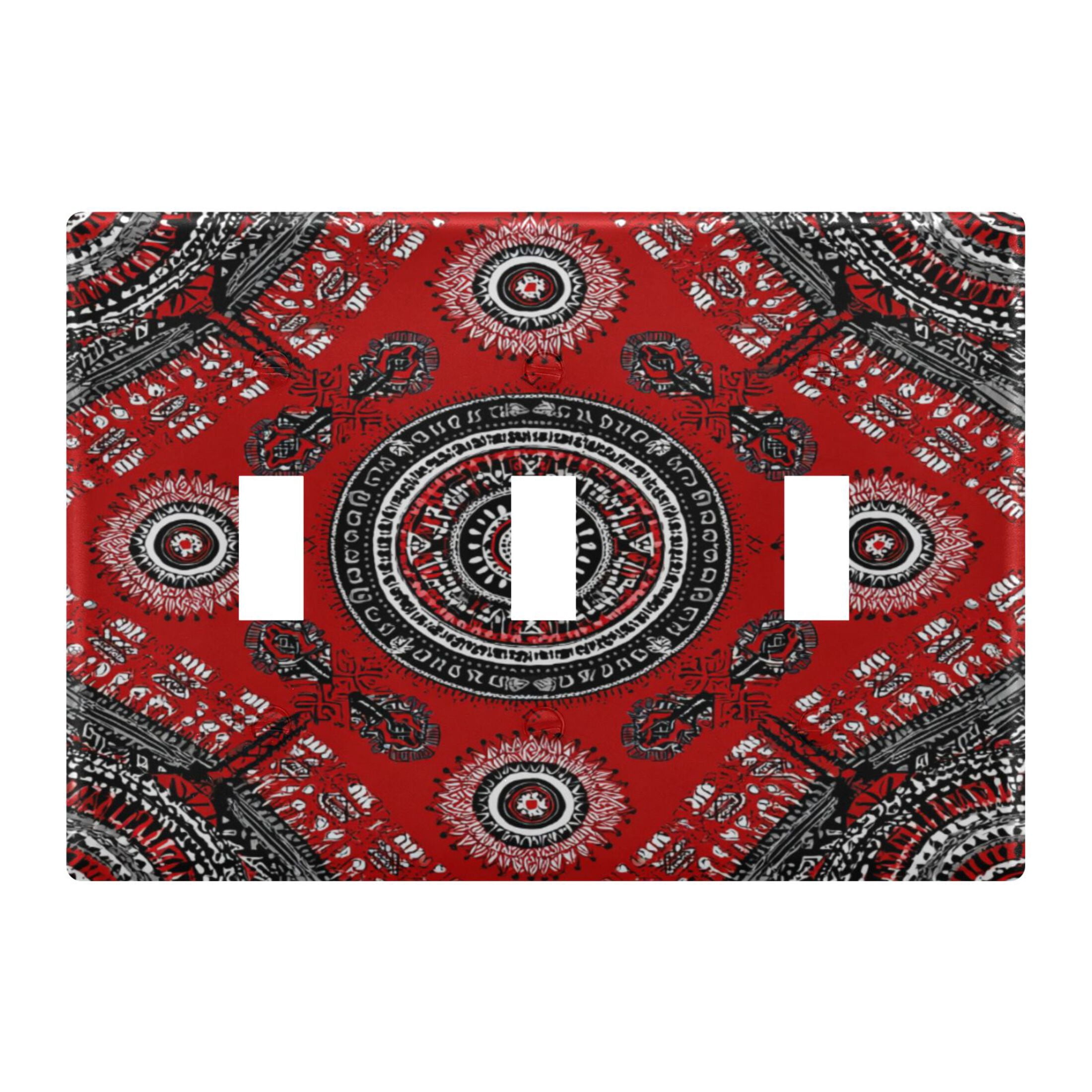 Abstract Red Black Geometric Pattern Light Switch Cover Electrical ...