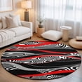 Abstract Red Black Stripe Round Rug 5ft Zebra Animal Print Texture ...