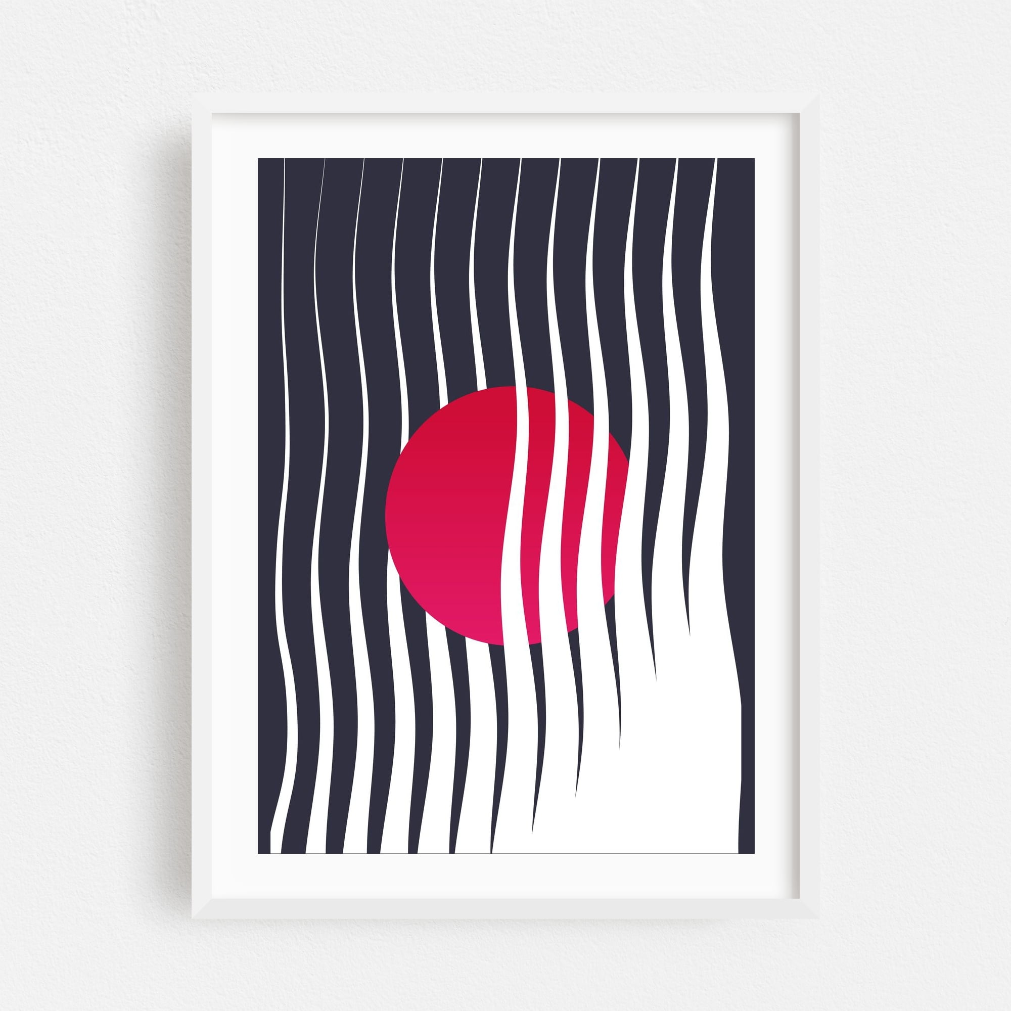 Abstract Red Circle and Wave Lines - Illustration Abstract Geometric ...