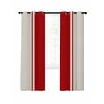 Abstract Red Color Block Blackout Curtains 72 Inch Length Vintage Lines ...