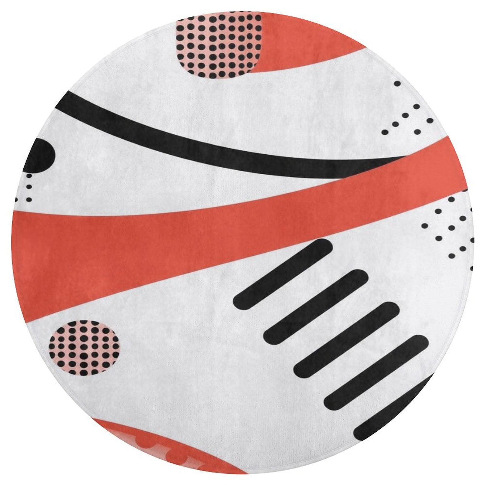 Abstract Red Design Round Carpets Living Room Sofa Coffee Table Rug Ins ...