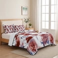 Abstract Red Flowers Chamomile 3 Pieces Quilt Set,1 Quilt with 2 Shams ...
