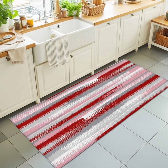 Abstract Red Gray Stripes Rectangle Rug 2'x6' Gradient Geometric ...