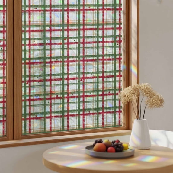 Abstract Red Green Line Window Privacy Film,Heat Control Sun Blocking ...