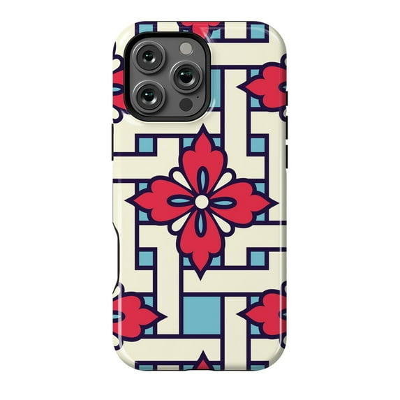 Abstract Red Maze Pattern Design iPhone Case 17 16 15 14 13 12 11 Pro ...