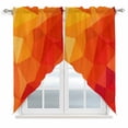 Abstract Red Orange Geometric Swag Curtain Valance for Window 2 Panels ...