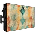 Abstract Red Outdoor TV Cover 30 to 32 inch Yellow Green Argyle ...