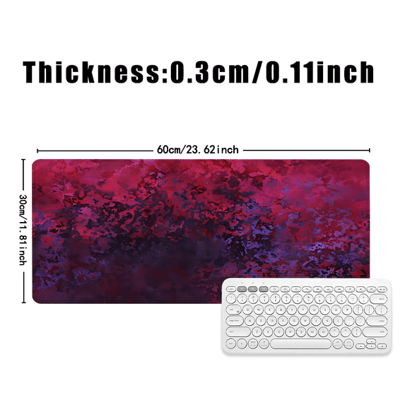 Abstract Red Purple Cosmic Art Mouse Pad 31.5 x 11.82 Inches Rubber ...