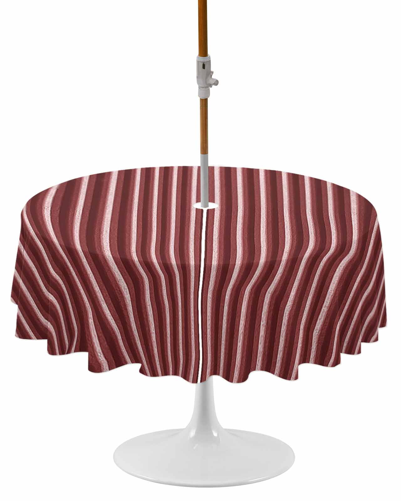 Abstract Red, Round Outdoor Tablecloth, Waterproof Table Cloth Cover ...