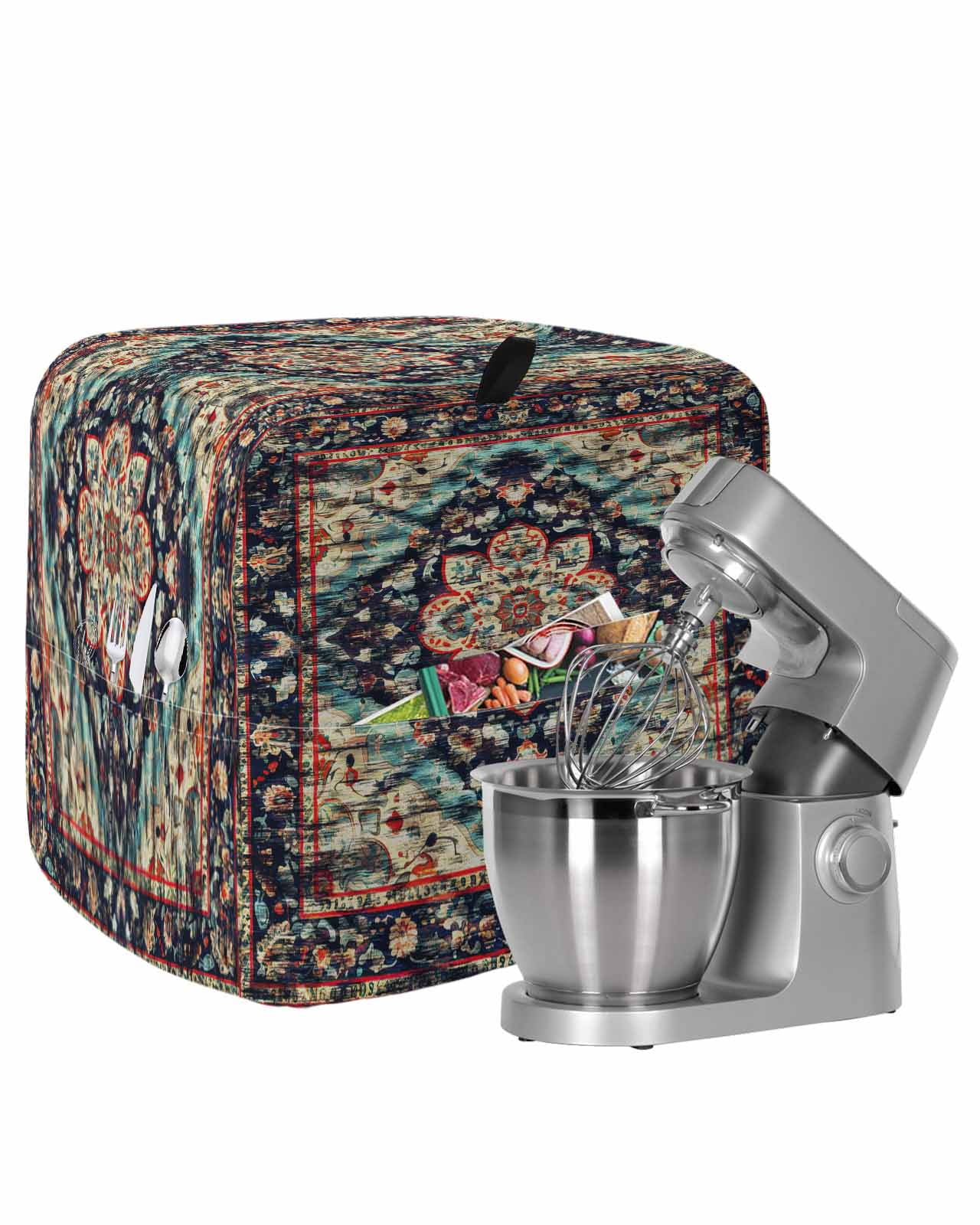 Abstract Red,Stand Mixer Dust Cover with Storage Pocket & Handles,Blue ...