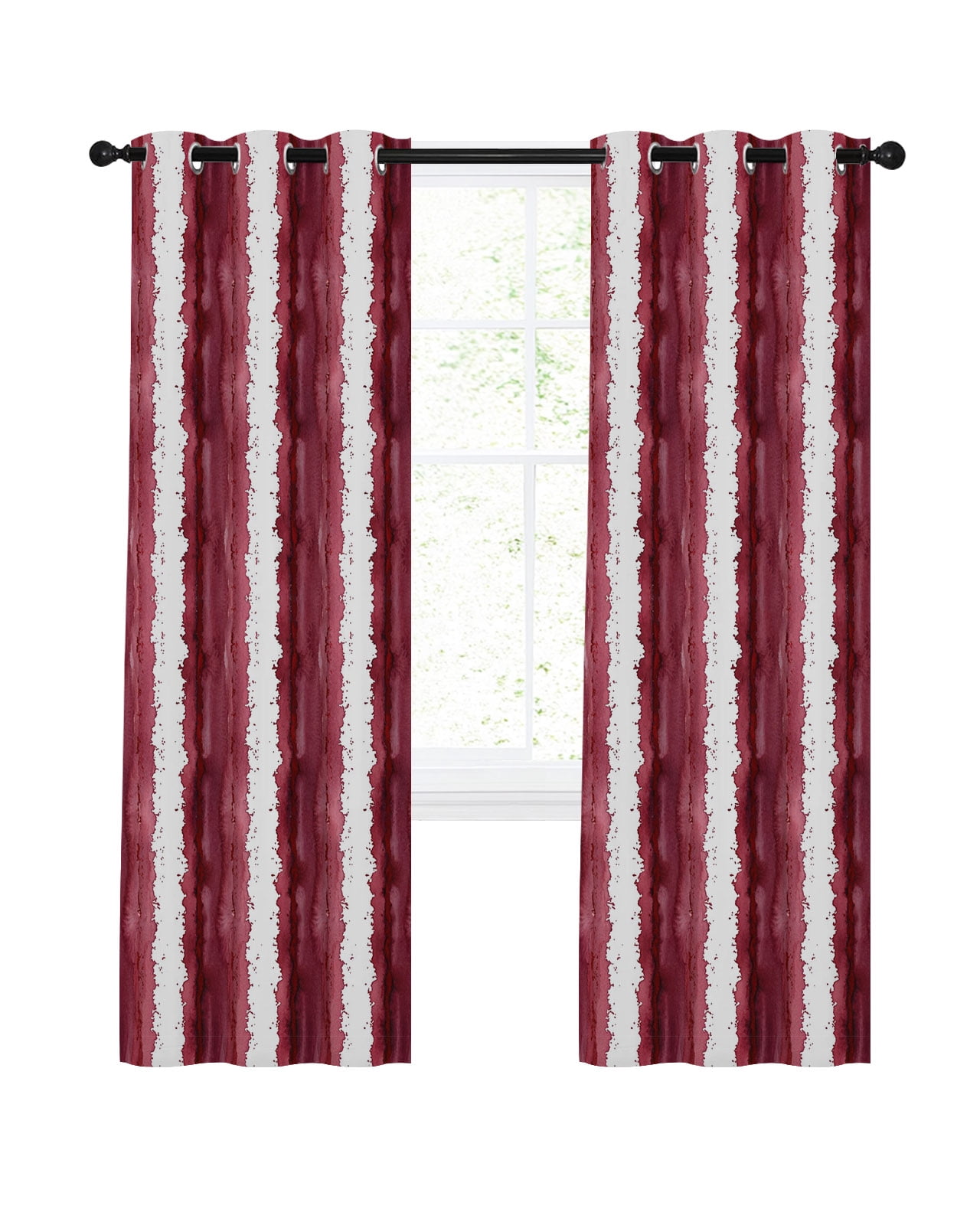 Abstract Red Stripes Blackout Curtains for Bedroom Living Room, Dreamy ...