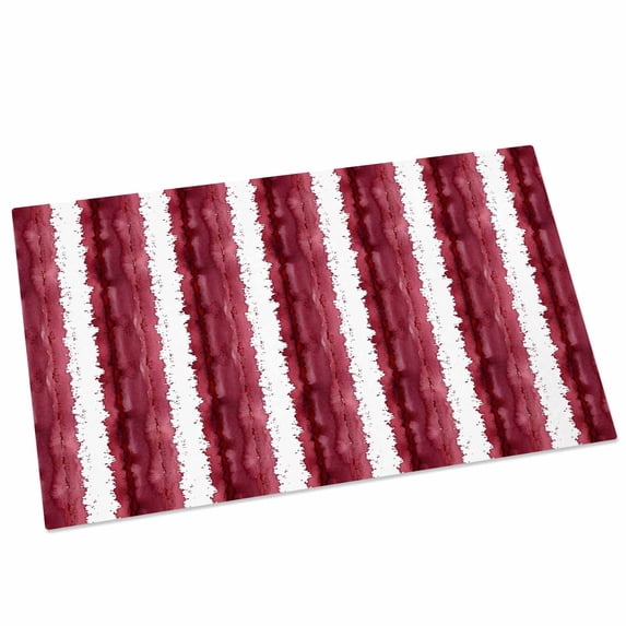 Abstract Red Stripes Door Mat 16x24 Inch Dreamy Red White Striped ...